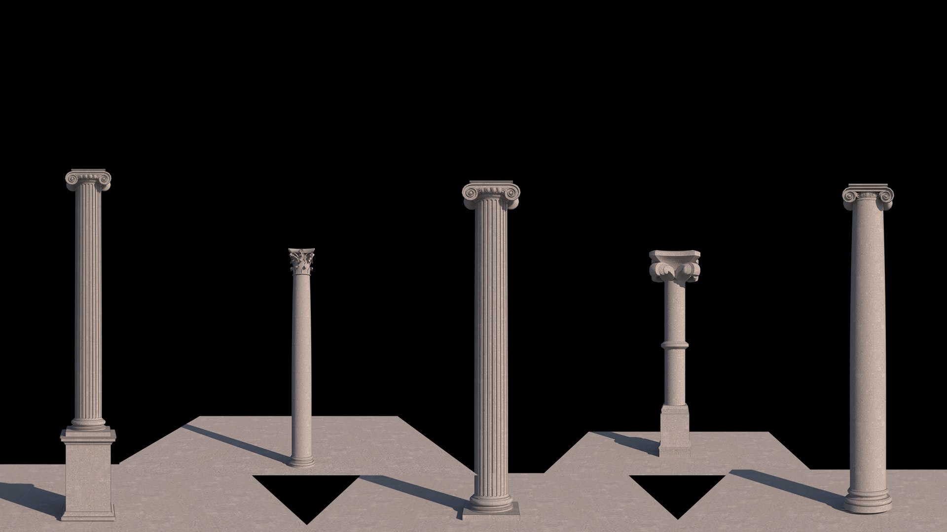 3D A Collection Of 17 Ancient Columns - TurboSquid 1986003