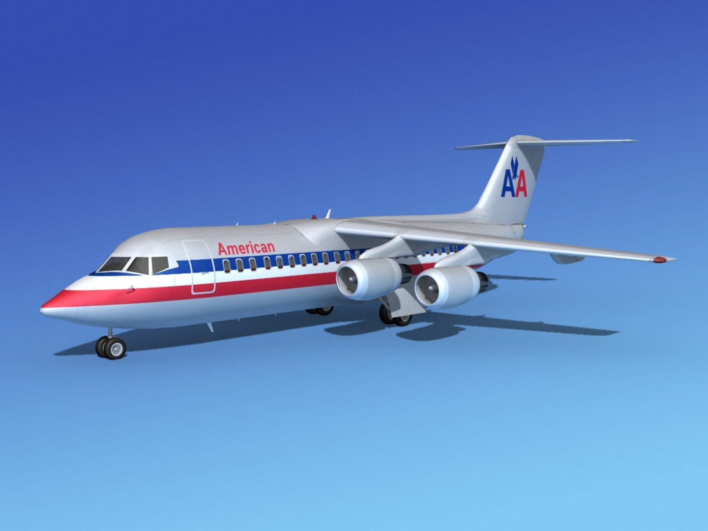 Bae 146 Airliners 3d Model