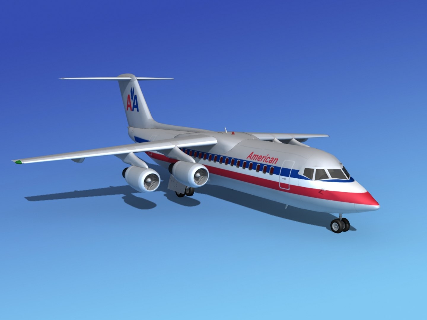 Bae 146 Airliners 3d Model