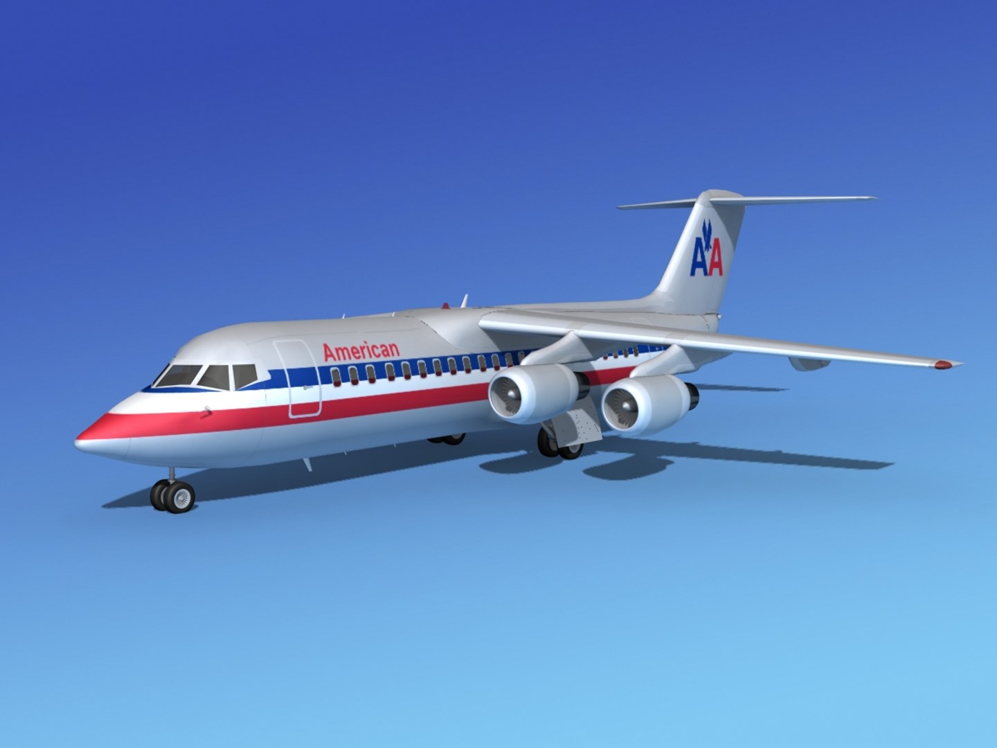 Bae 146 Airliners 3d Model