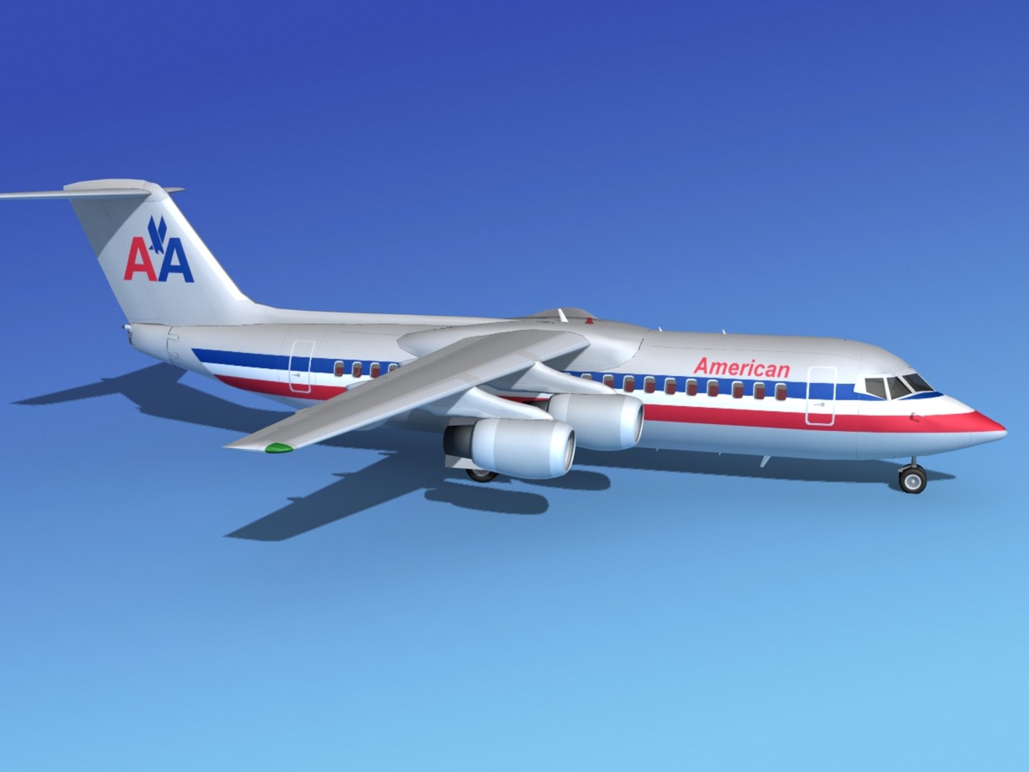 Bae 146 Airliners 3d Model
