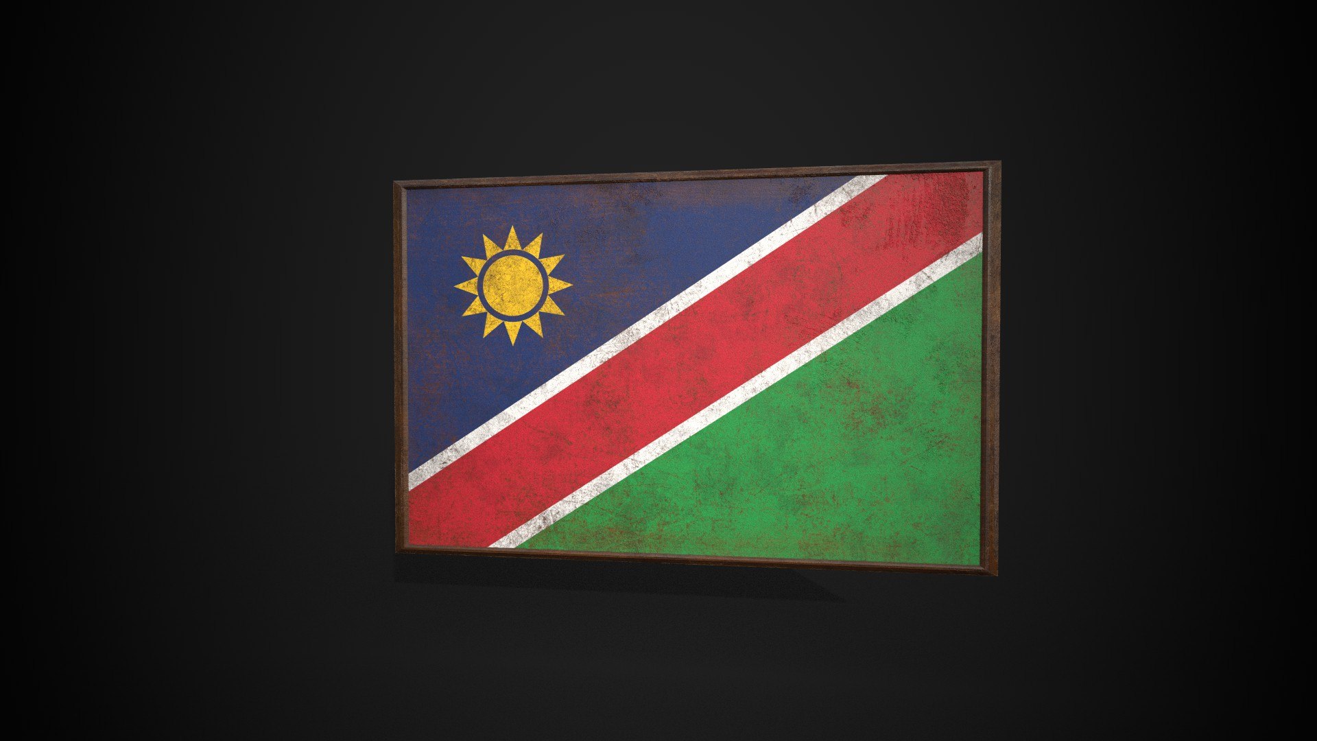 Old Picture Frame With Namibia Flag - Game Ready PBR Low-poly 3D Model ...