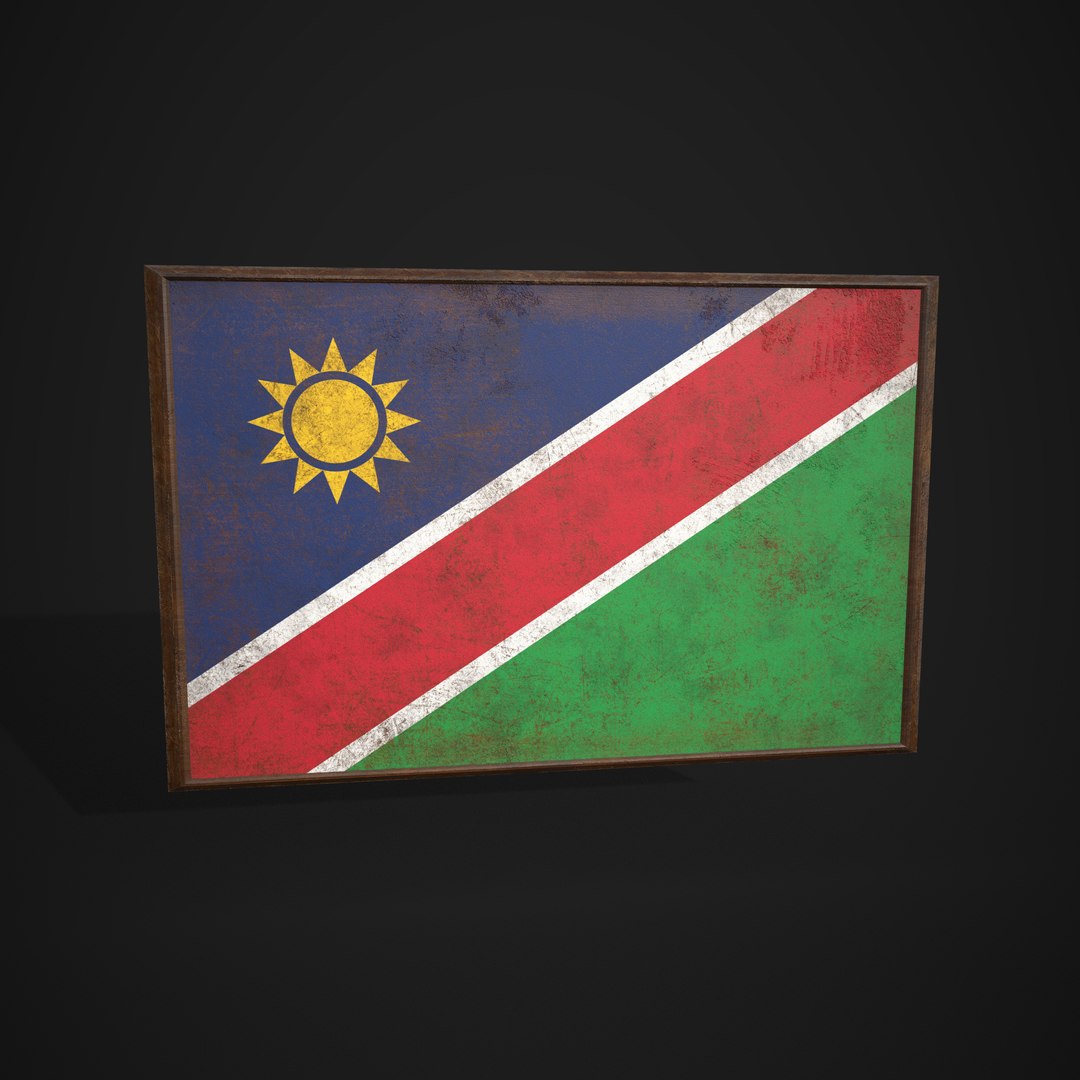 Old Picture Frame With Namibia Flag - Game Ready PBR Low-poly 3D Model ...