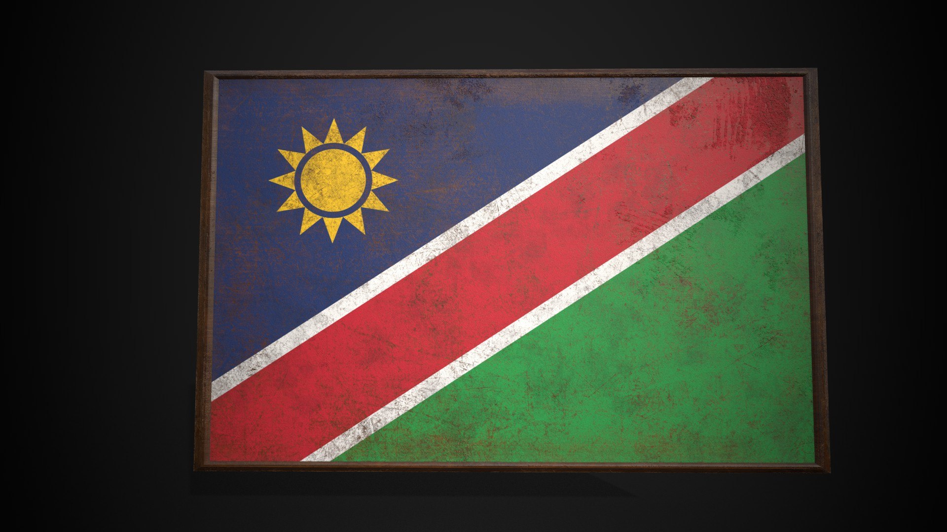 Old Picture Frame With Namibia Flag - Game Ready PBR Low-poly 3D Model ...