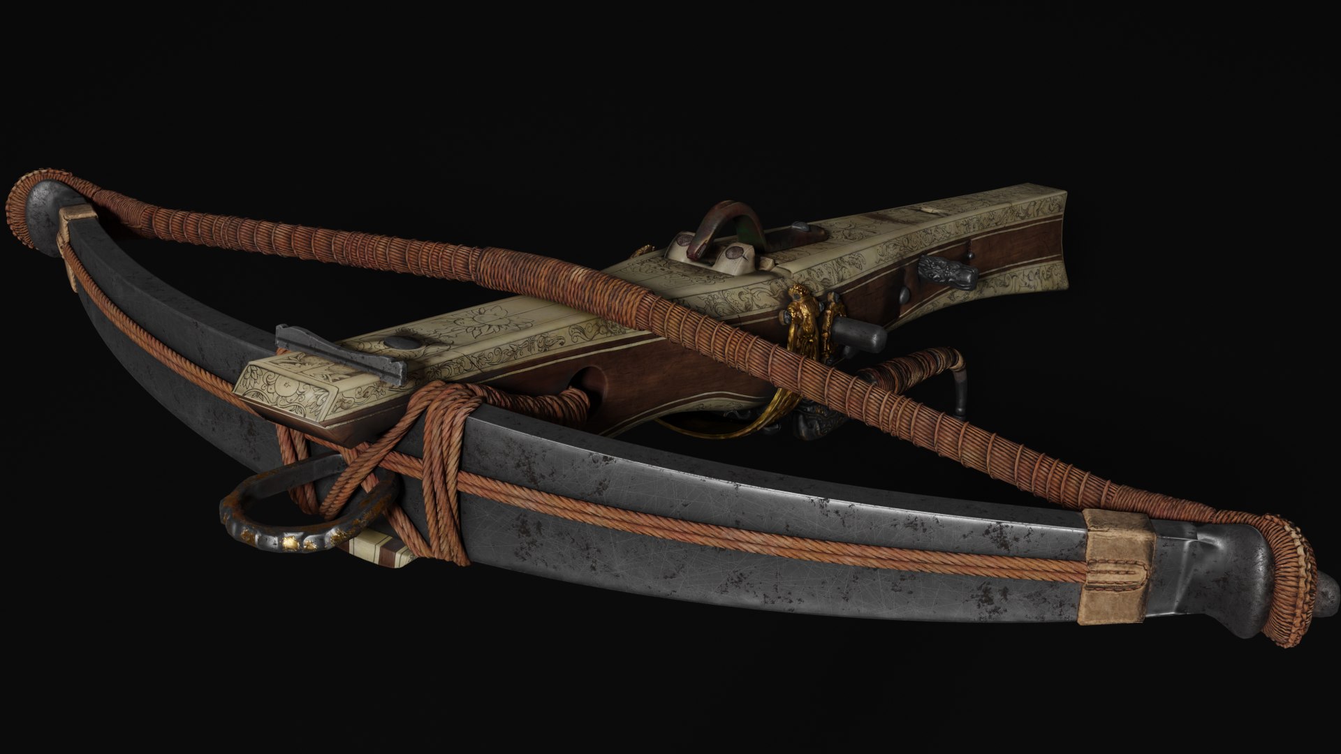 Realistic Medieval Crossbow 8k PBR Model - TurboSquid 2397473