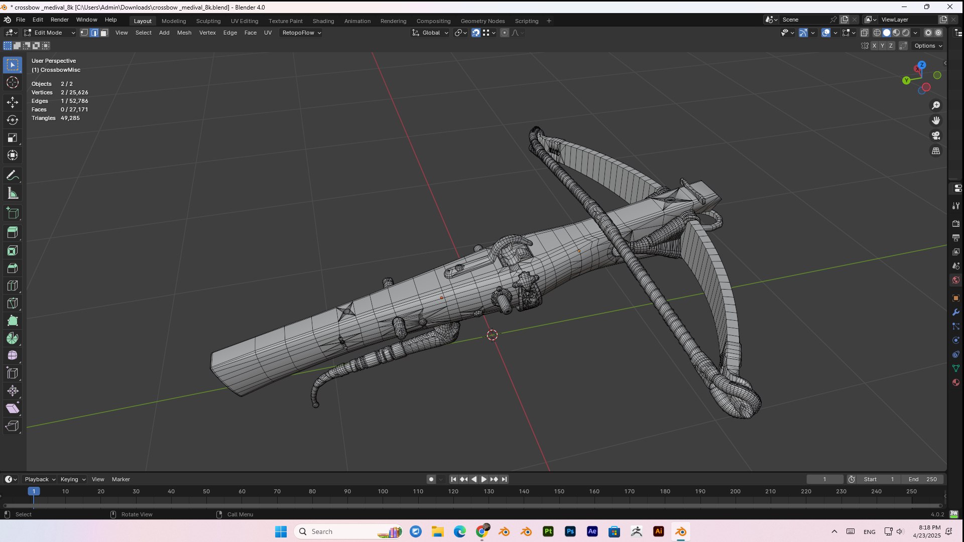 Realistic Medieval Crossbow 8k PBR Model - TurboSquid 2397473