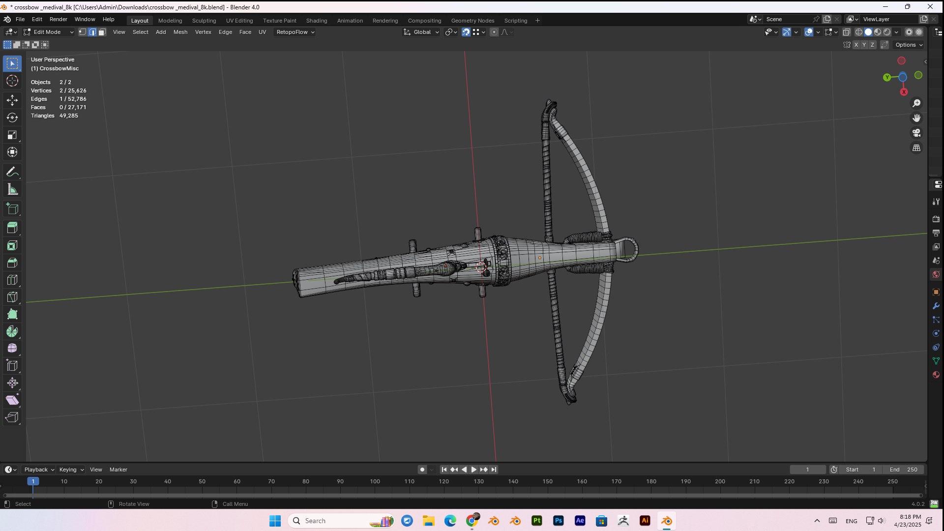 Realistic Medieval Crossbow 8k PBR Model - TurboSquid 2397473