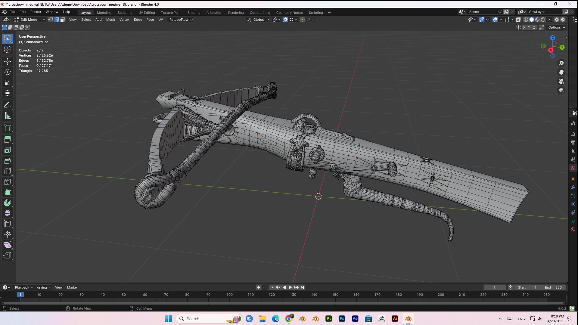 Realistic Medieval Crossbow 8k PBR Model - TurboSquid 2397473