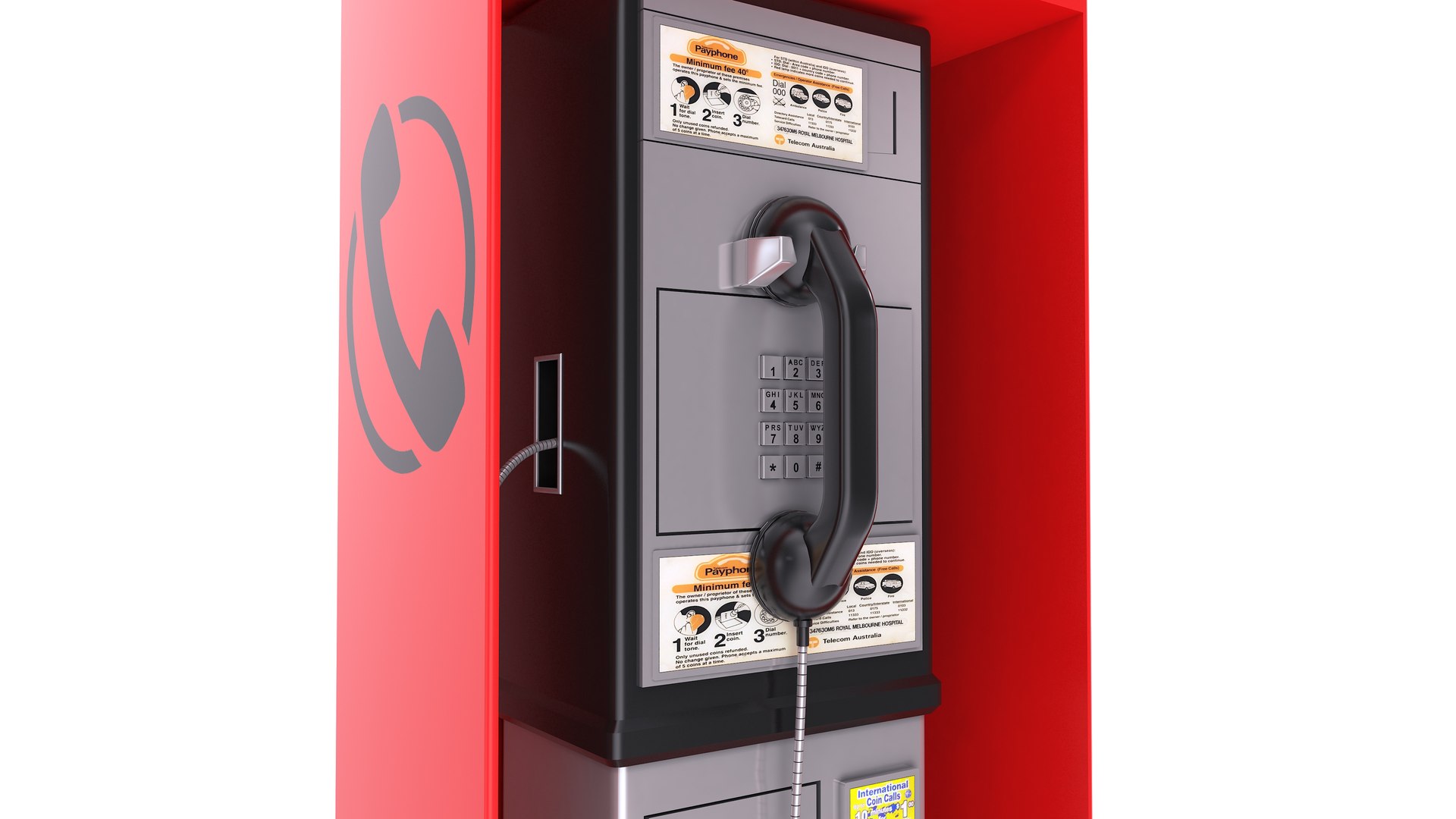 3D Pay Phone 2 - Red - TurboSquid 1920839