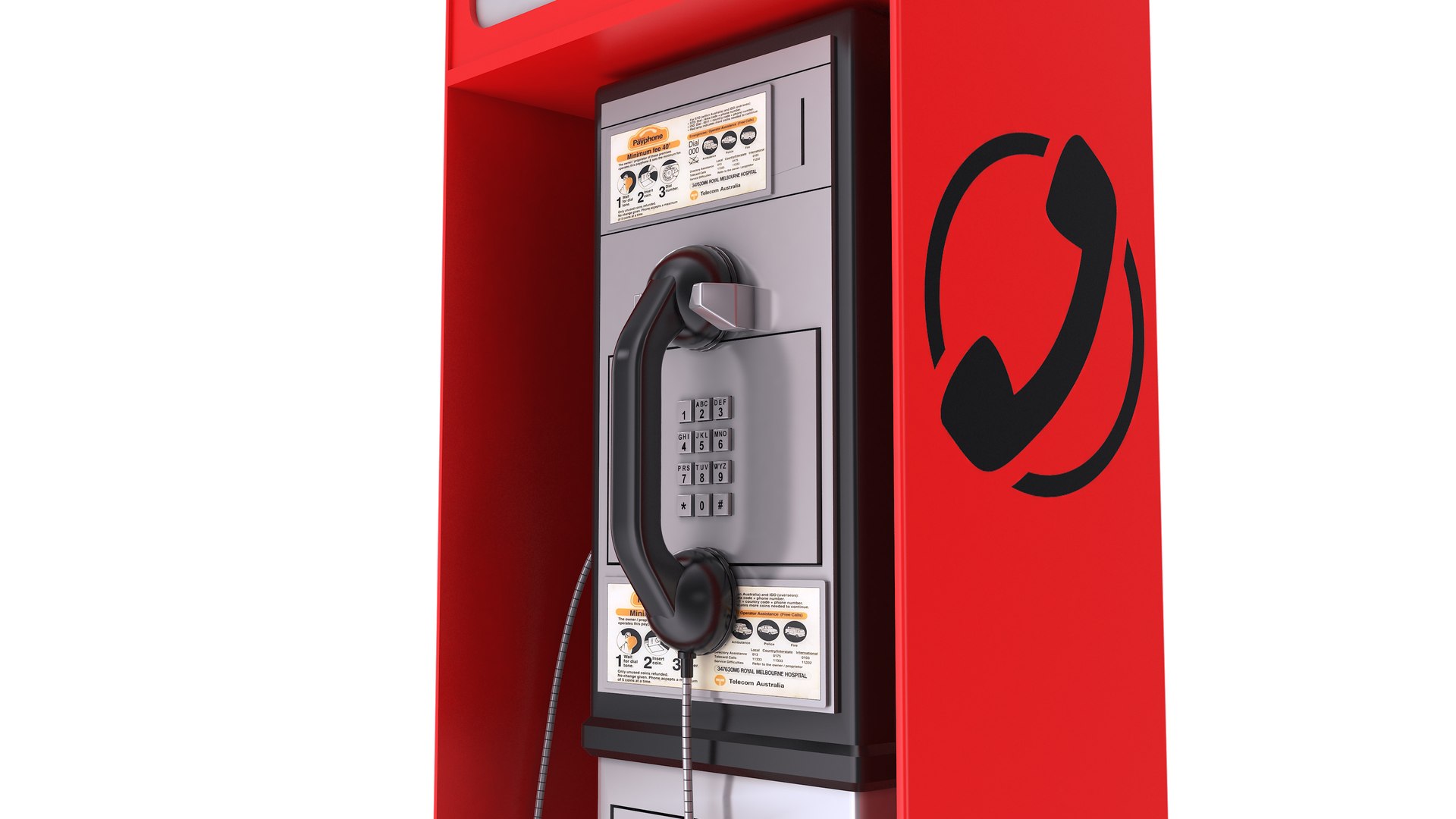 3D Pay Phone 2 - Red - TurboSquid 1920839