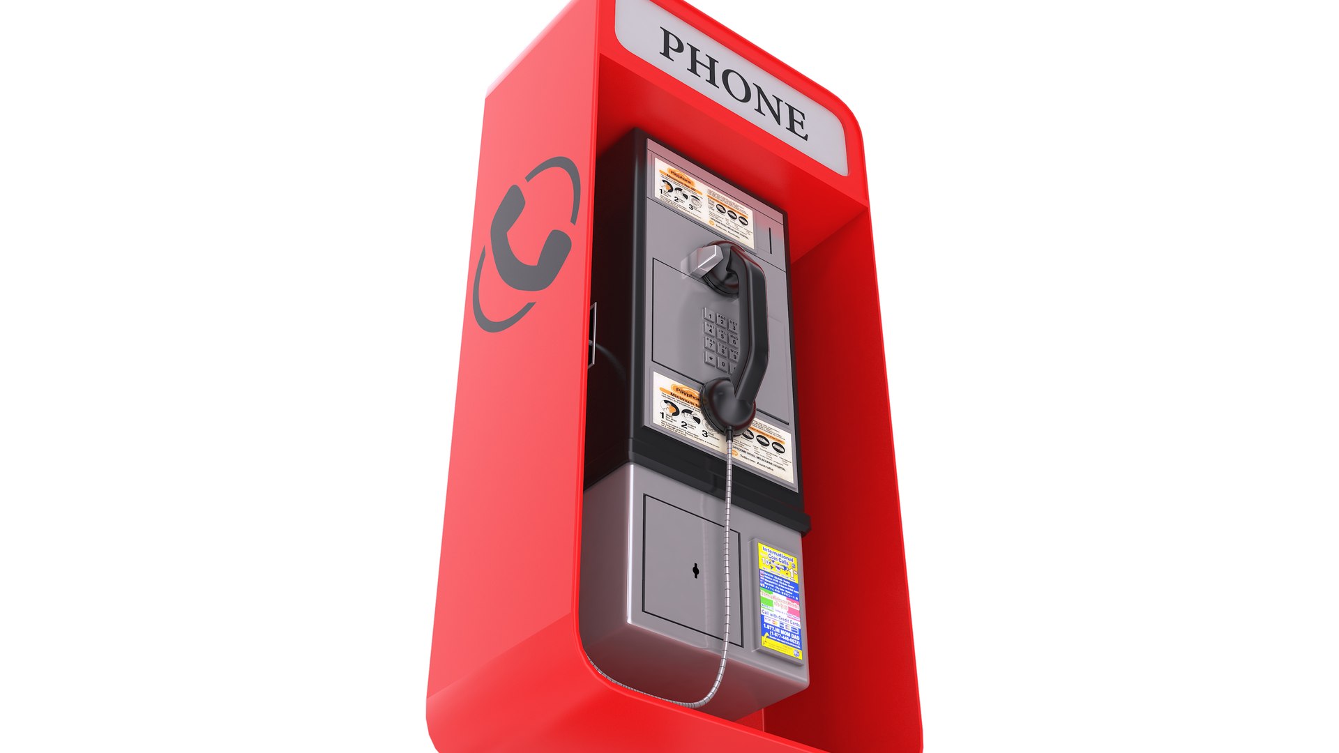 3D Pay Phone 2 - Red - TurboSquid 1920839