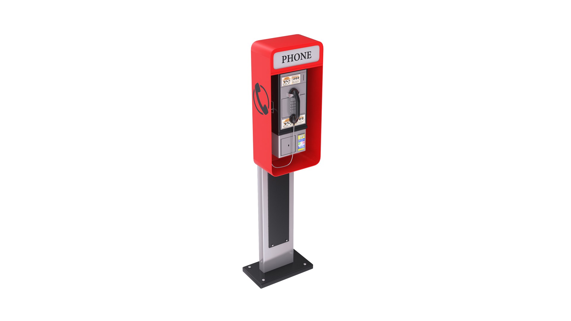 3D Pay Phone 2 - Red - TurboSquid 1920839