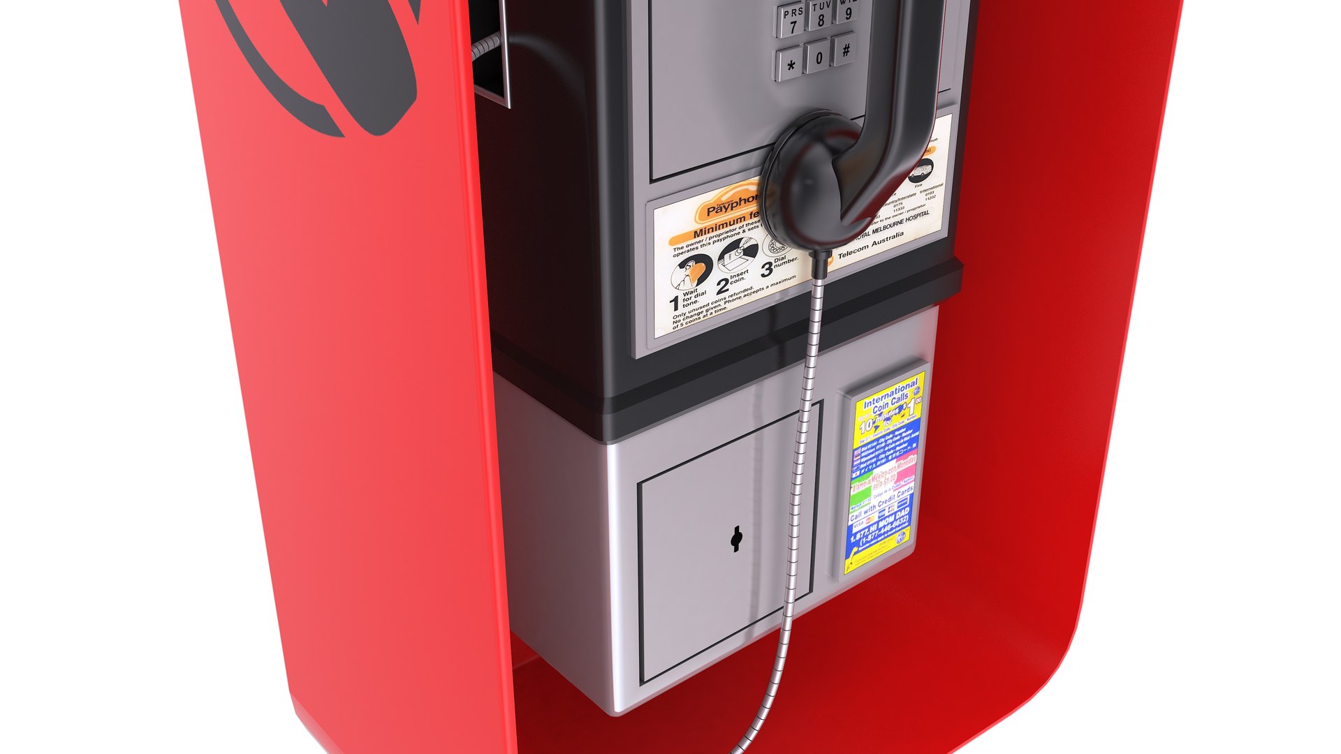 3D Pay Phone 2 - Red - TurboSquid 1920839