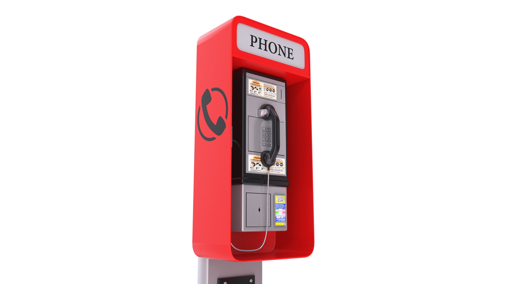 3D Pay Phone 2 - Red - TurboSquid 1920839