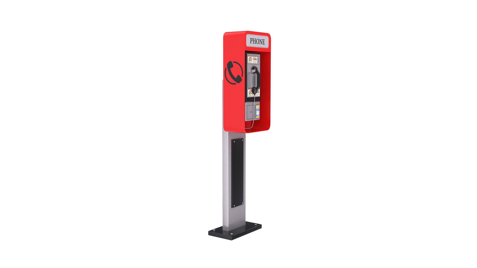 3D Pay Phone 2 - Red - TurboSquid 1920839