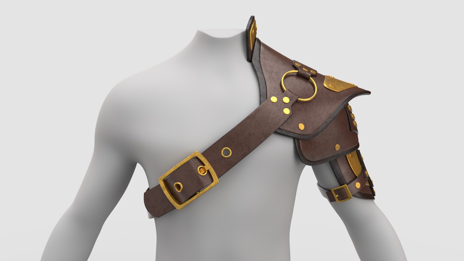 Male Leather Pauldron 3D Model - TurboSquid 2065101
