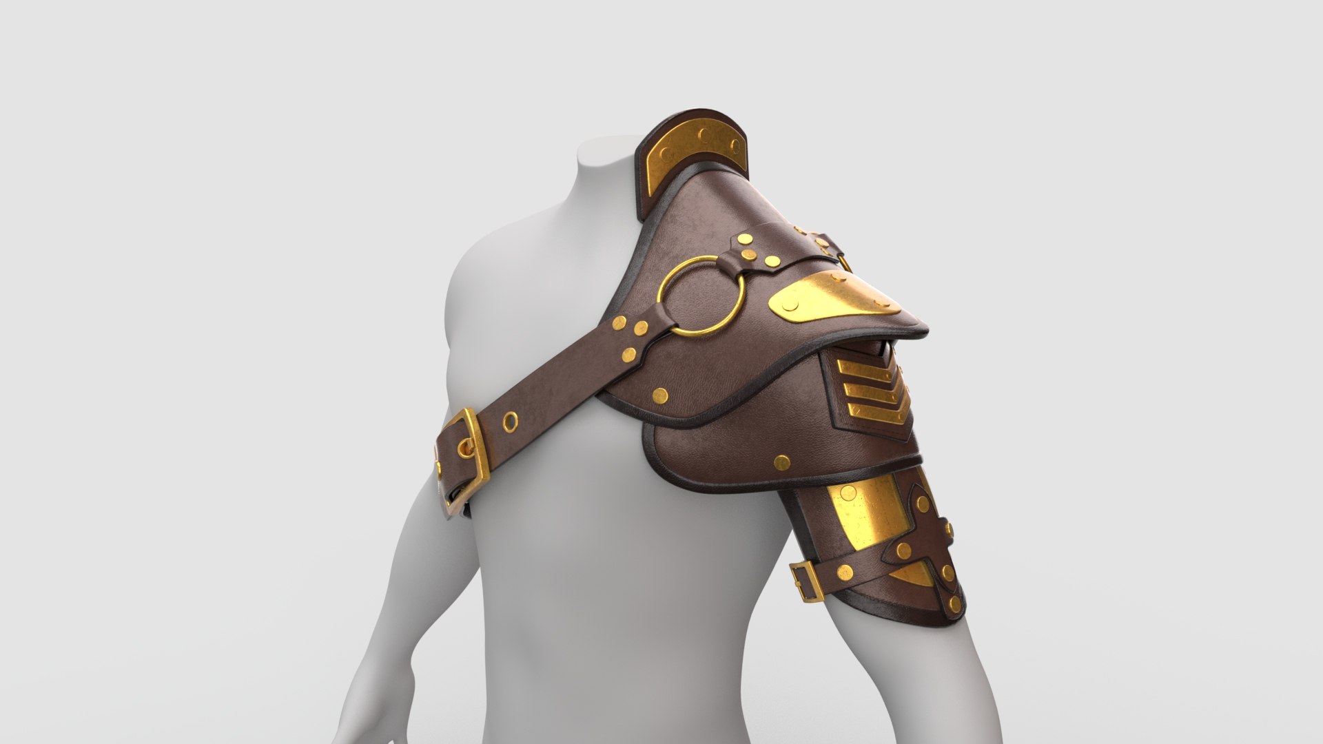 Male Leather Pauldron 3D Model - TurboSquid 2065101