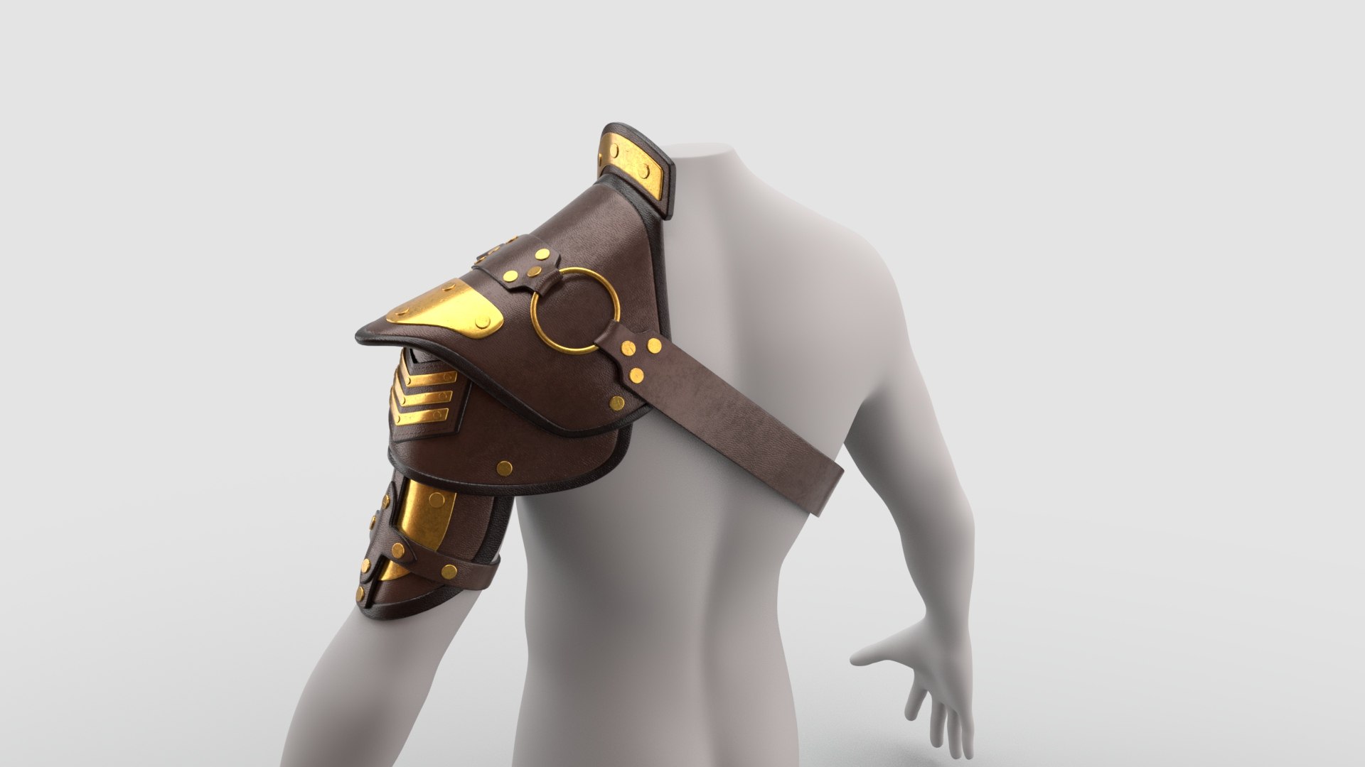Male Leather Pauldron 3D Model - TurboSquid 2065101