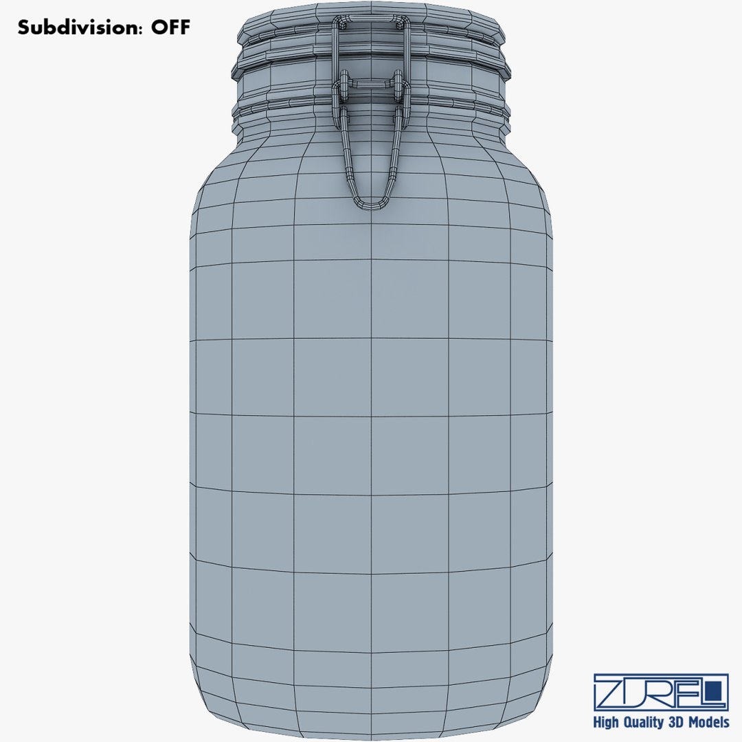 3d Model Of Jar Hermetic 2 Liter