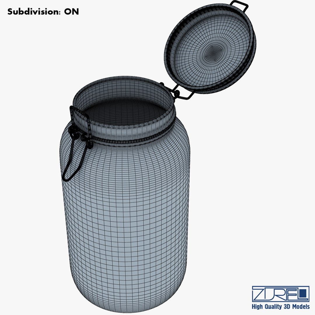 3d Model Of Jar Hermetic 2 Liter