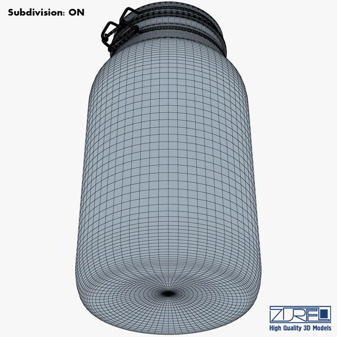 3d Model Of Jar Hermetic 2 Liter