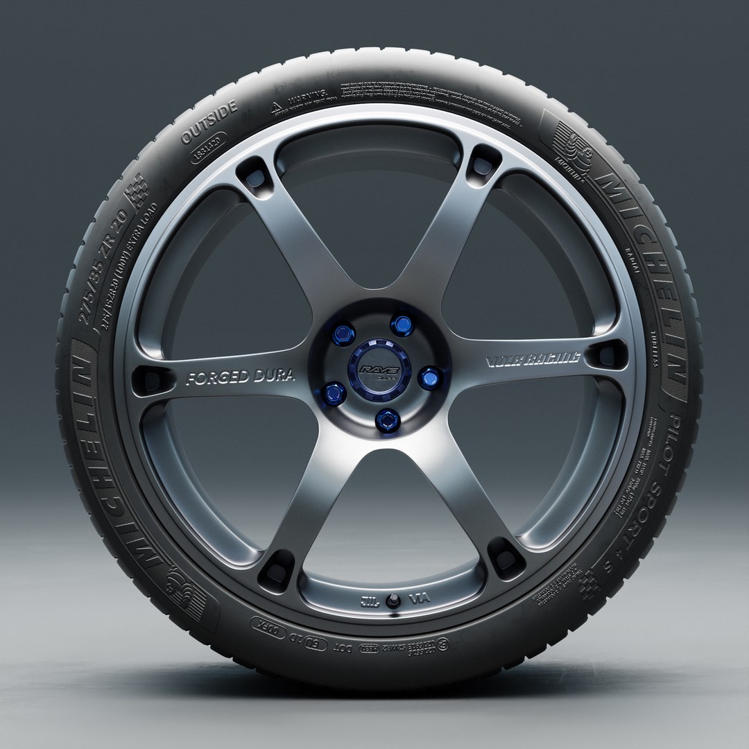3D Car wheel Michelin Pilot Sport 4S tire with TE037 DURA rim model ...