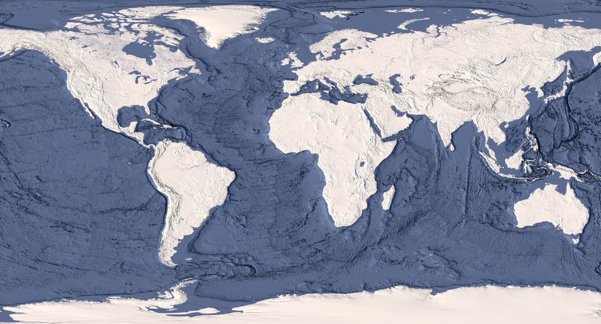 World Map With Detailed Relief And Ocean Floor Model - TurboSquid 2233401