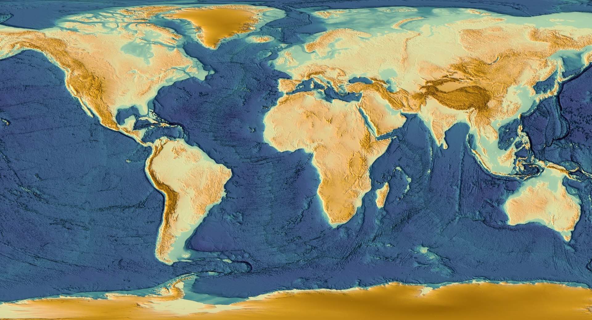World Map With Detailed Relief And Ocean Floor Model - TurboSquid 2233401