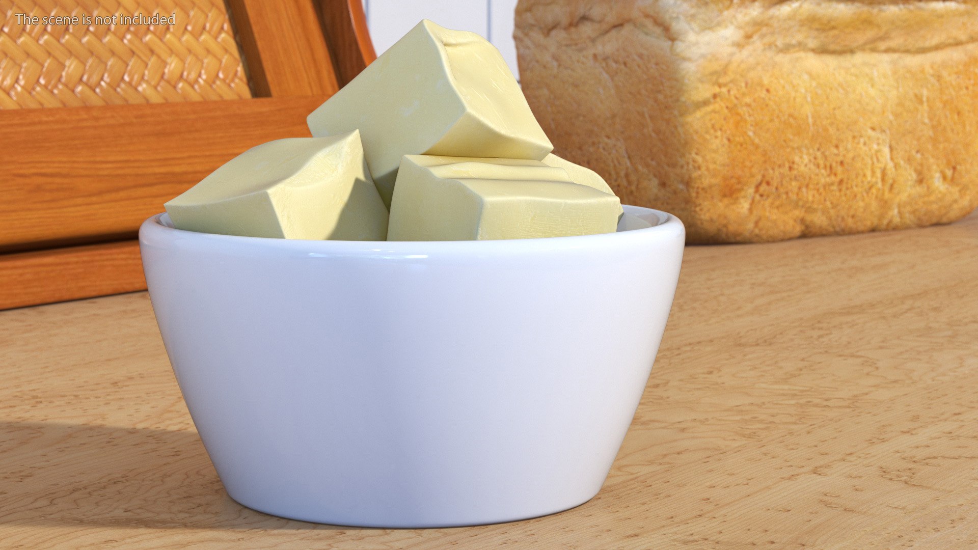 3D Model Butter Pieces In Bowl - TurboSquid 1997952