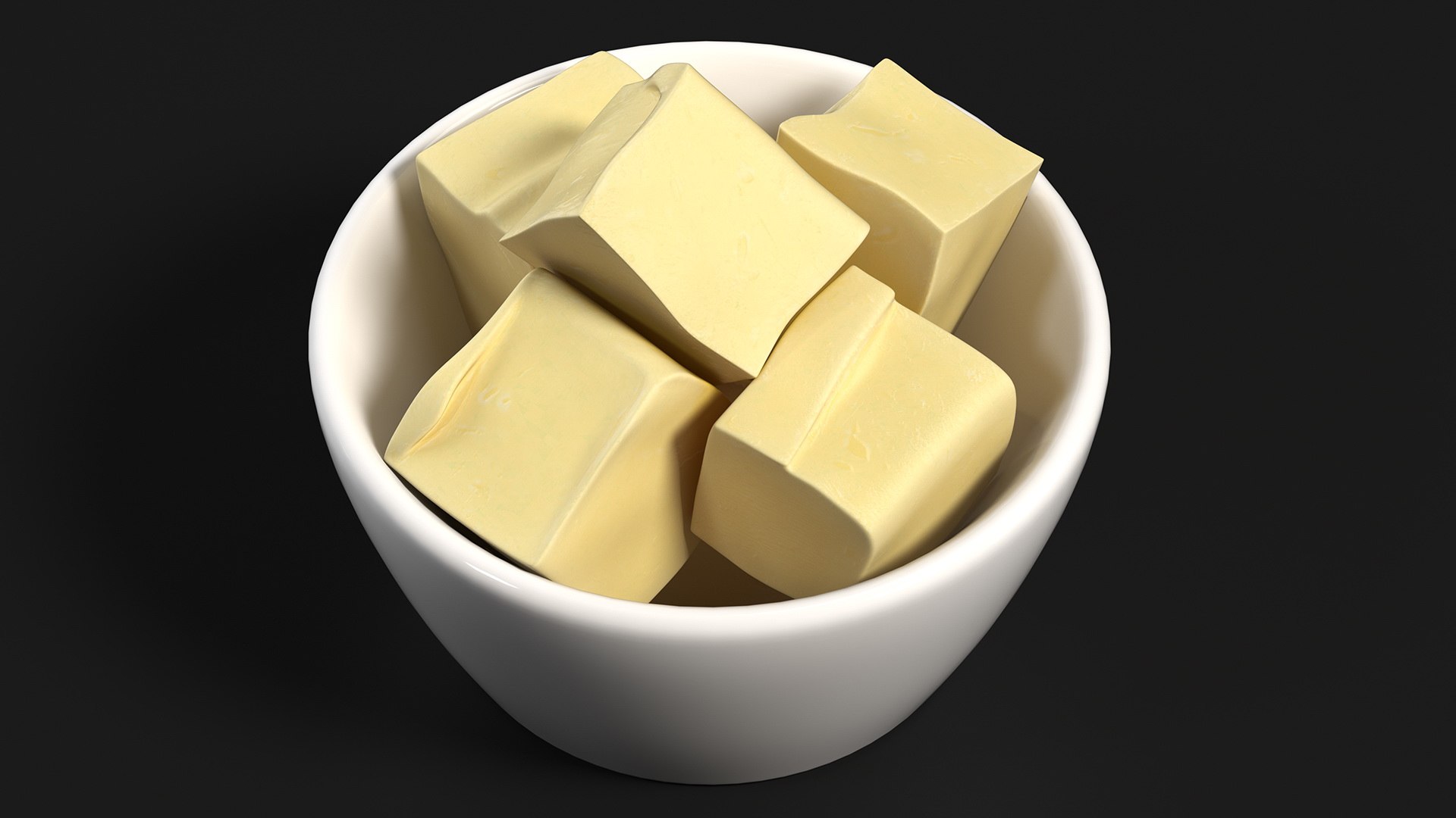 3D Model Butter Pieces In Bowl - TurboSquid 1997952