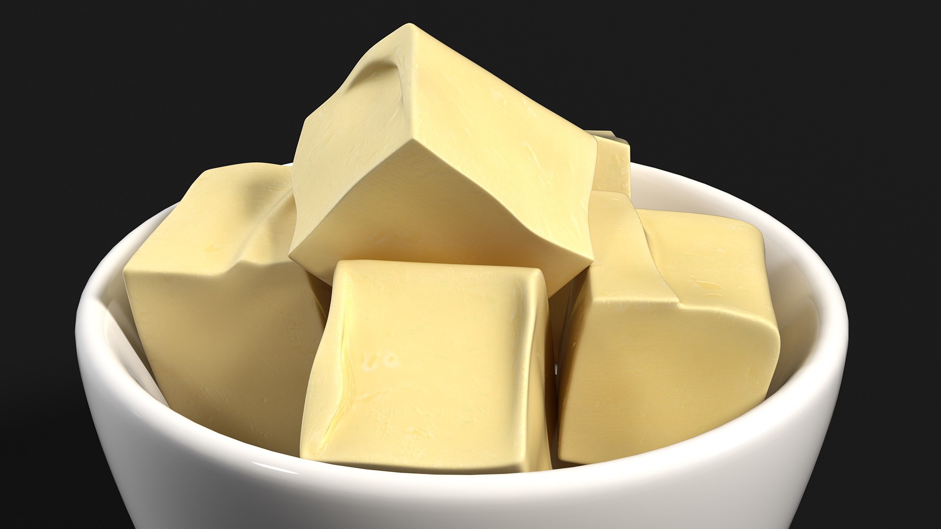 3D Model Butter Pieces In Bowl - TurboSquid 1997952