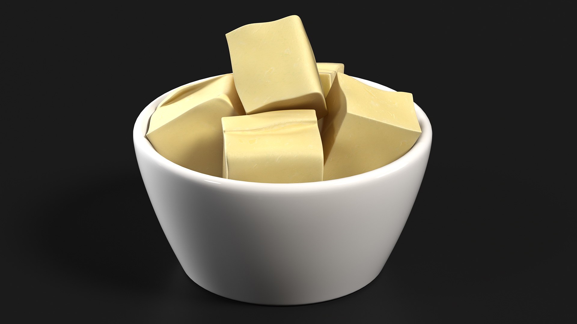 3D Model Butter Pieces In Bowl - TurboSquid 1997952