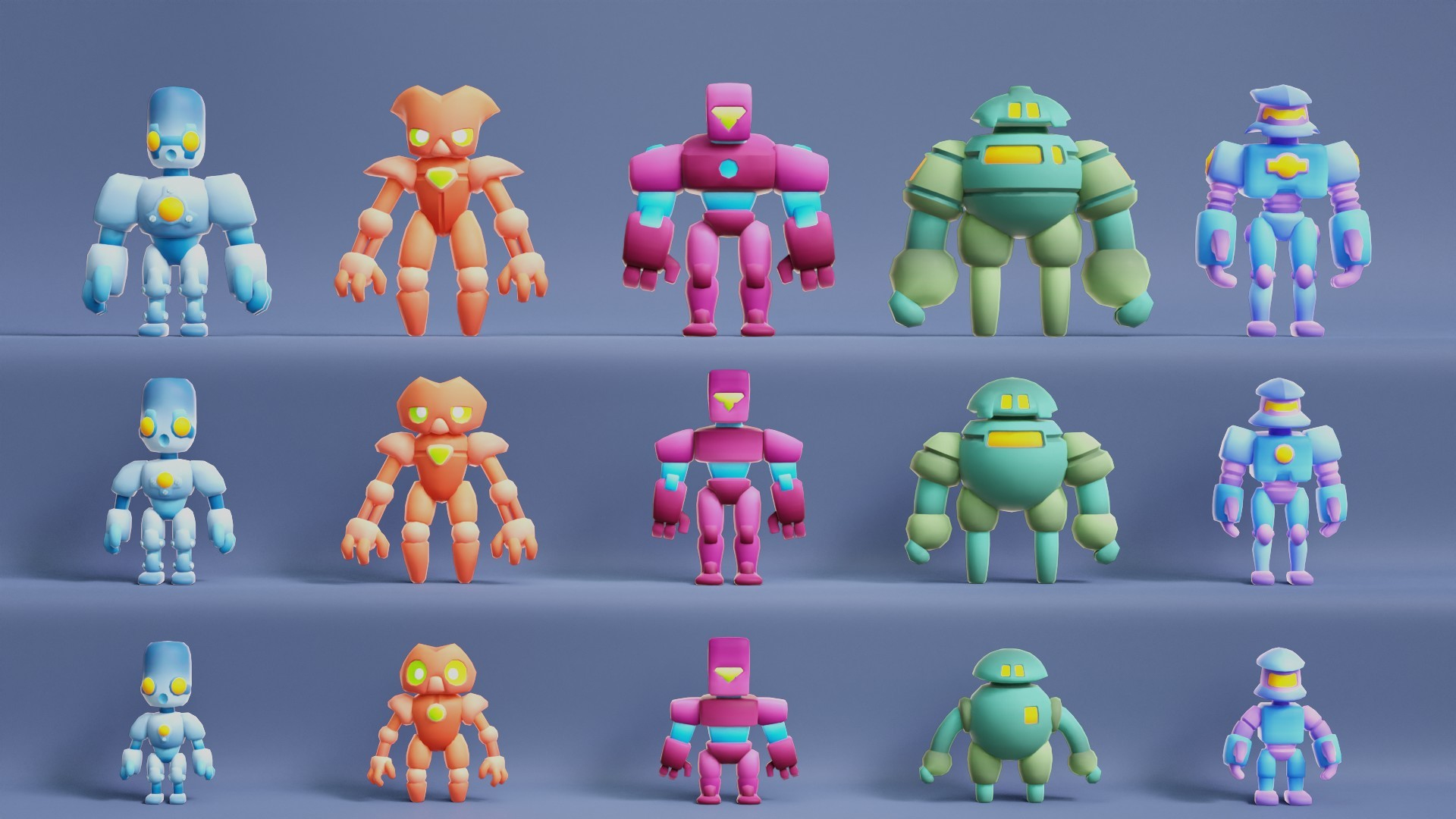 3D model Cartoon Robots Pack 01 - TurboSquid 2154570