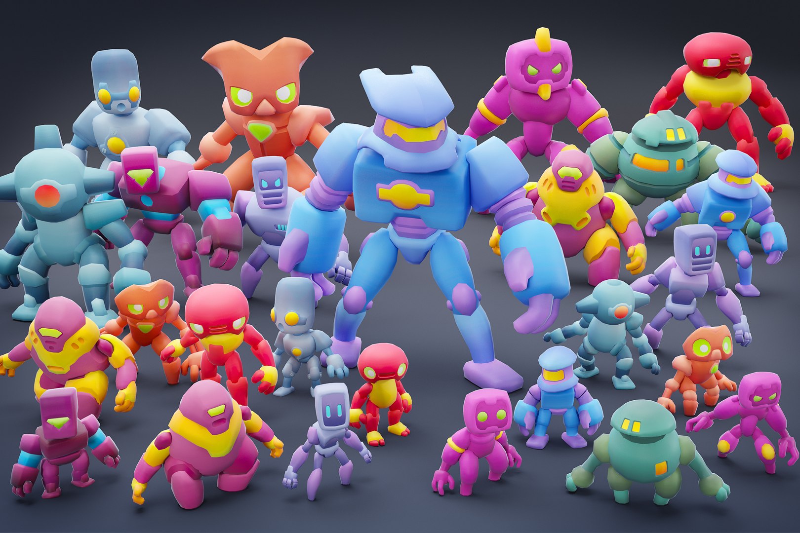 3D model Cartoon Robots Pack 01 - TurboSquid 2154570