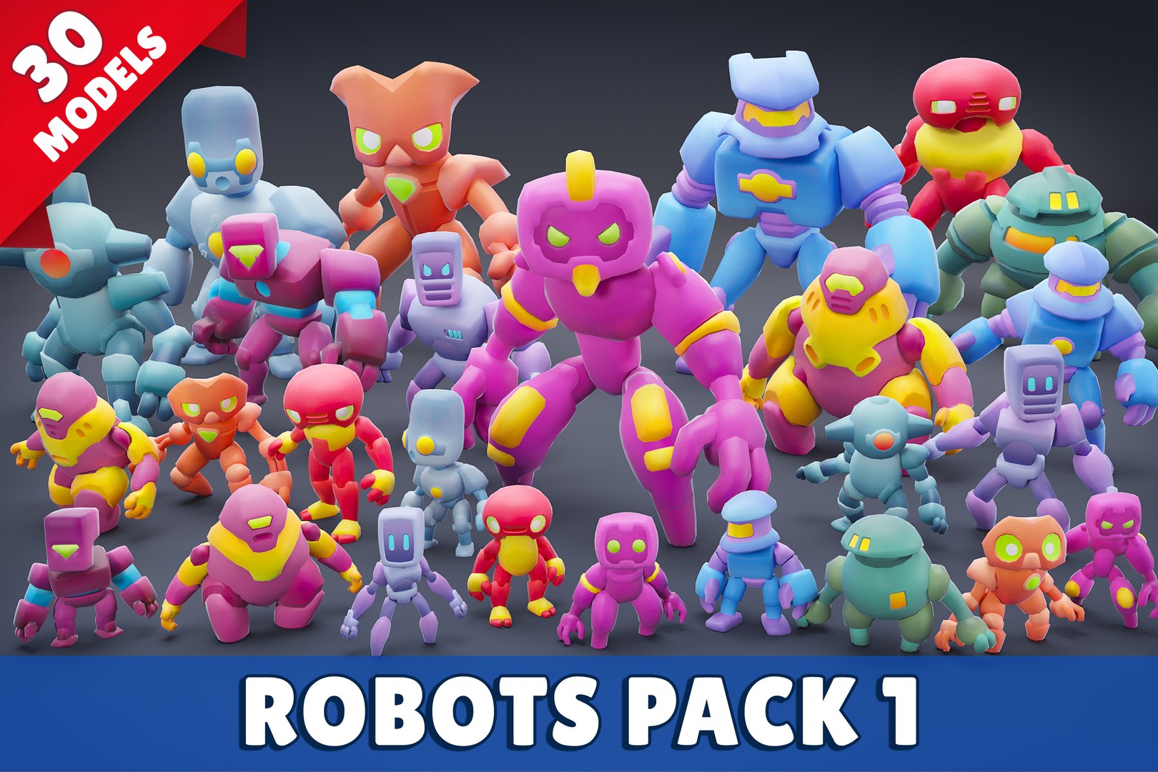 3D model Cartoon Robots Pack 01 - TurboSquid 2154570