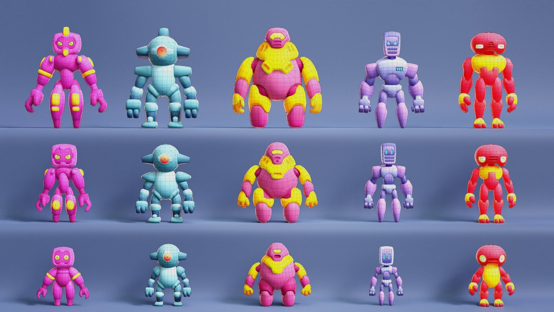 3D model Cartoon Robots Pack 01 - TurboSquid 2154570