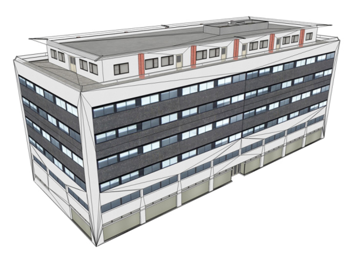 modern office building 3d model