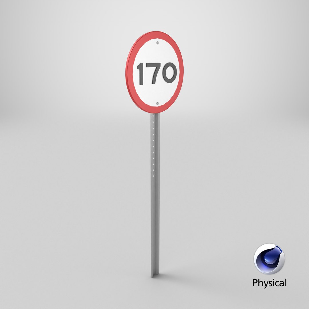 3D Speed Limit Road Sign 170 - TurboSquid 2227999