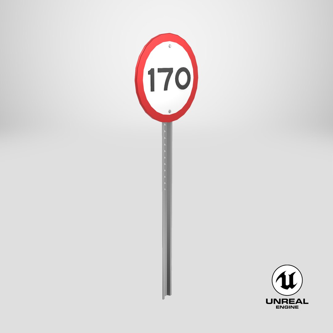 3D Speed Limit Road Sign 170 - TurboSquid 2227999
