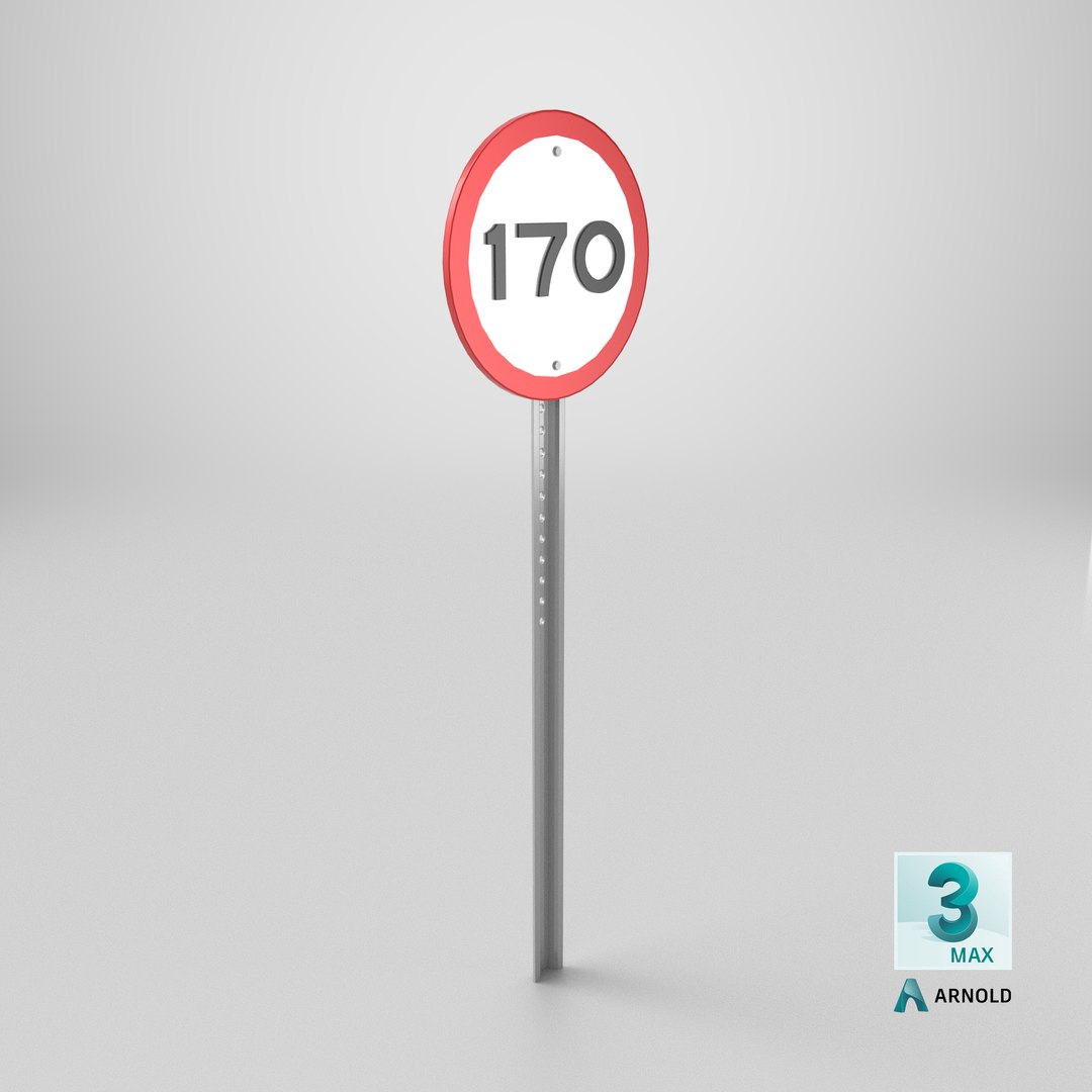 3D Speed Limit Road Sign 170 - TurboSquid 2227999