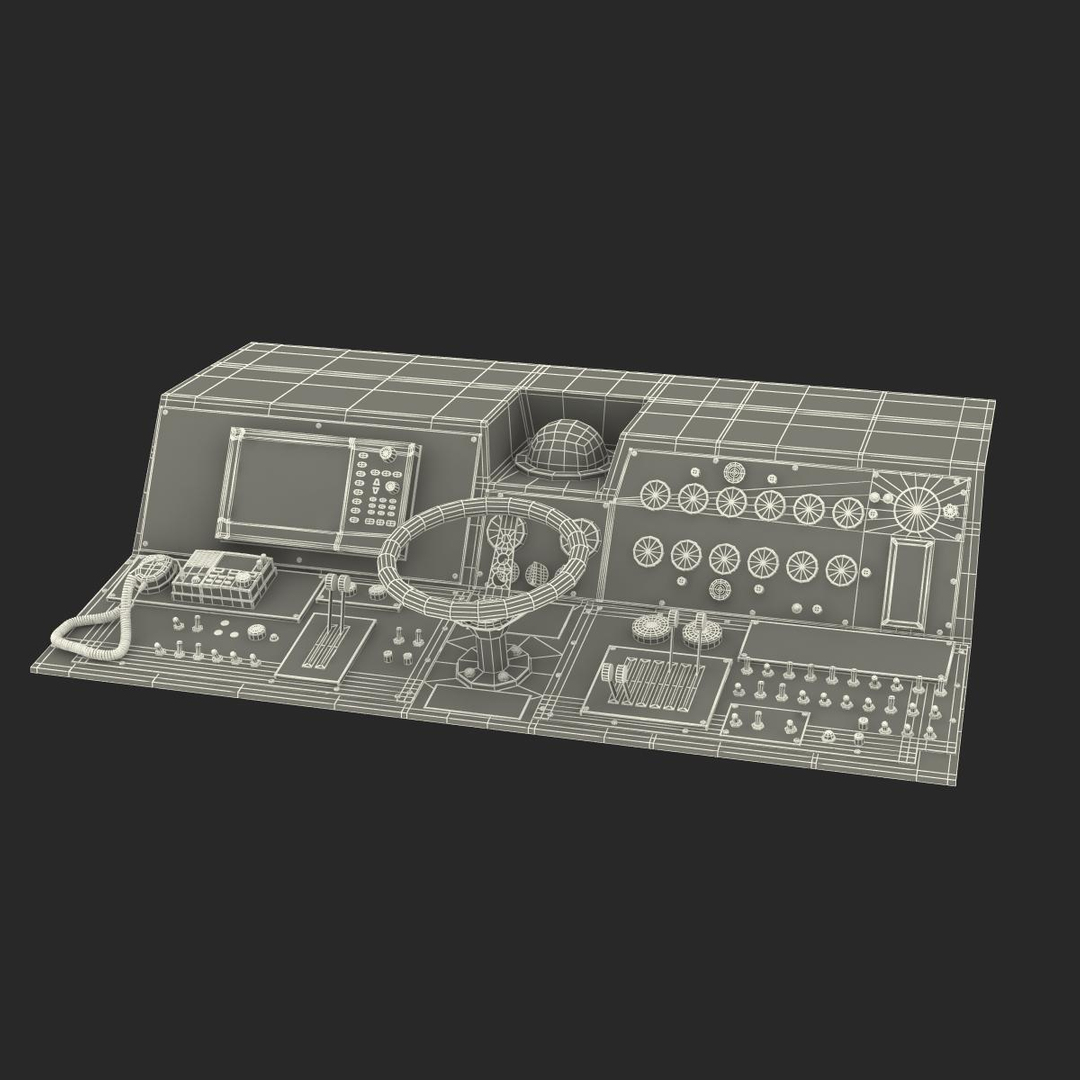 3d Model Military Boat Control Panel