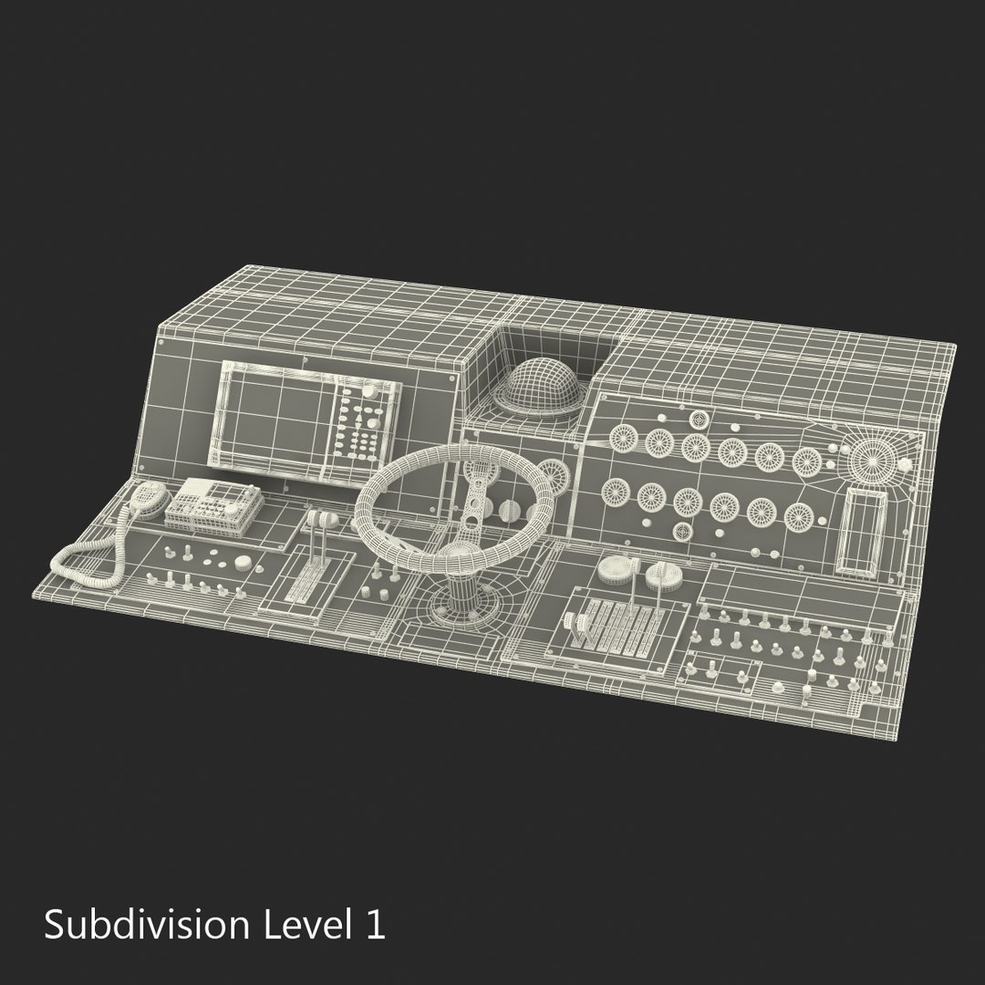 3d model military boat control panel