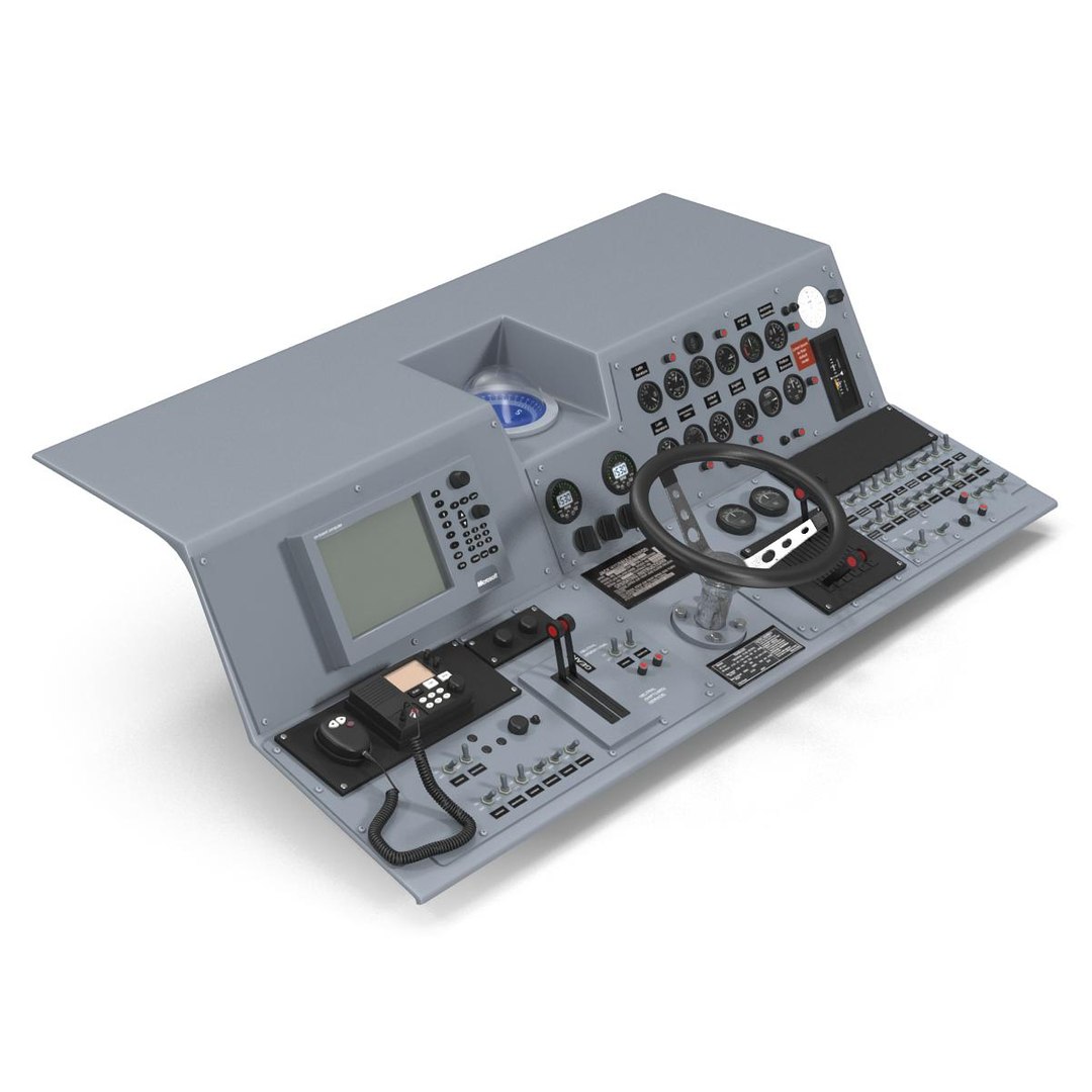 3d Model Military Boat Control Panel