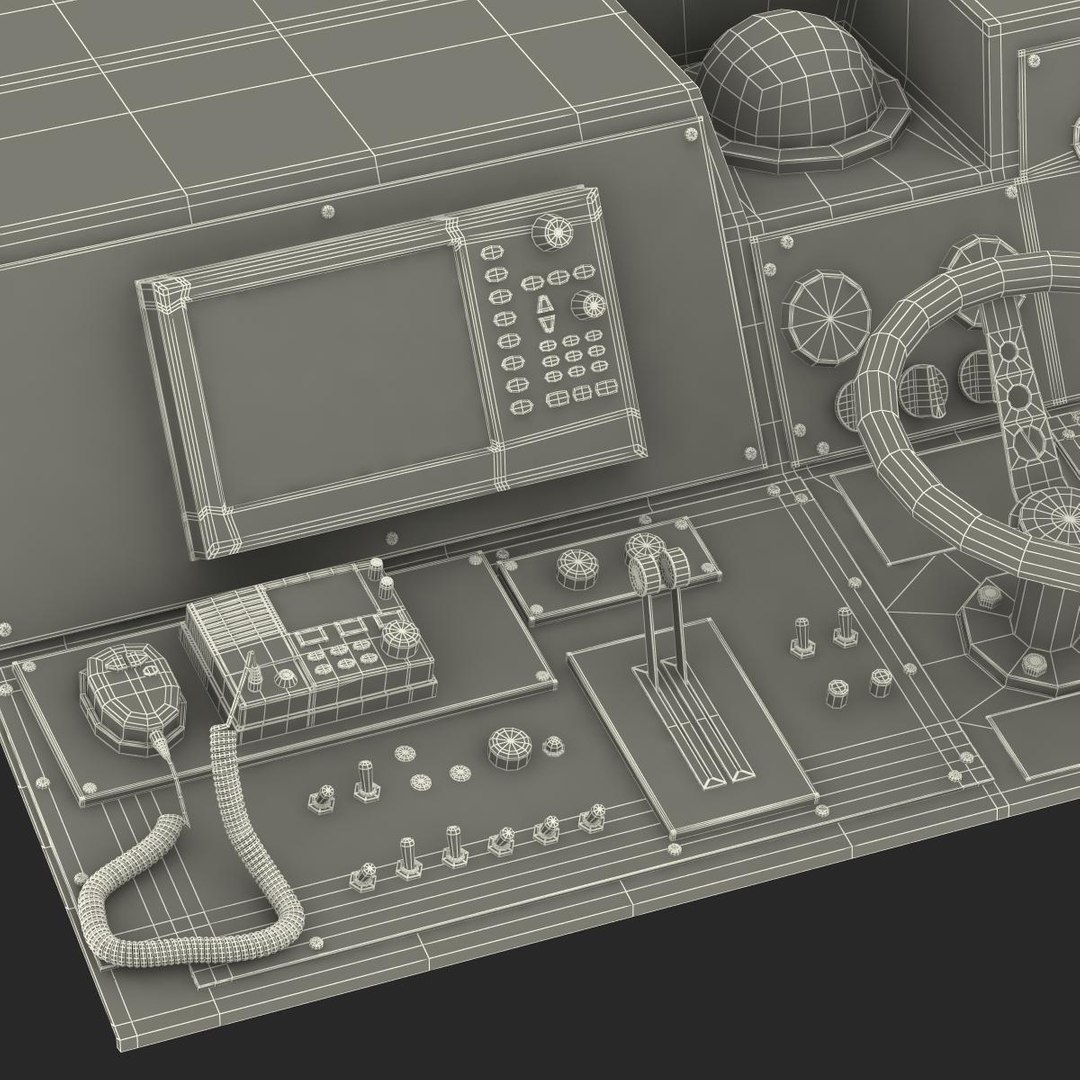 3d model military boat control panel