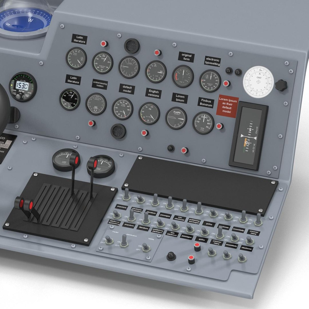 3d model military boat control panel