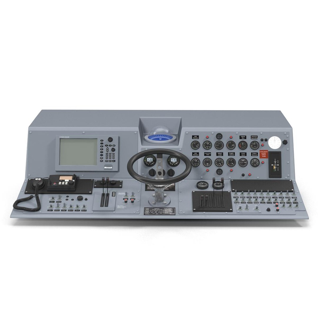 3d Model Military Boat Control Panel