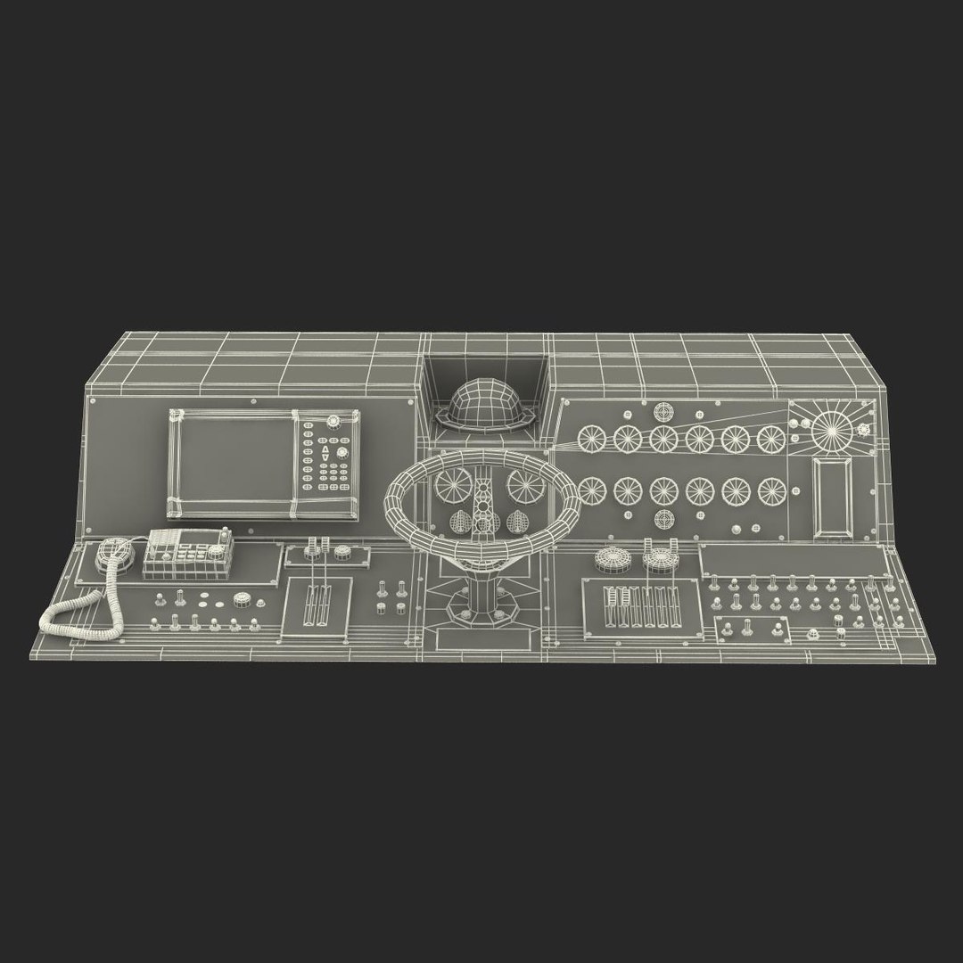 3d model military boat control panel