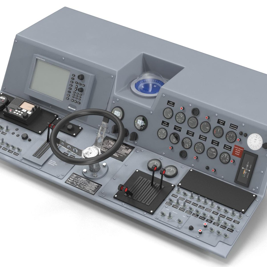 3d Model Military Boat Control Panel