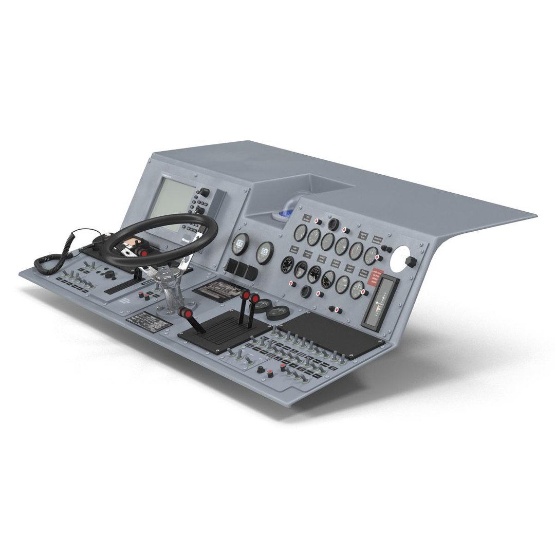3d Model Military Boat Control Panel
