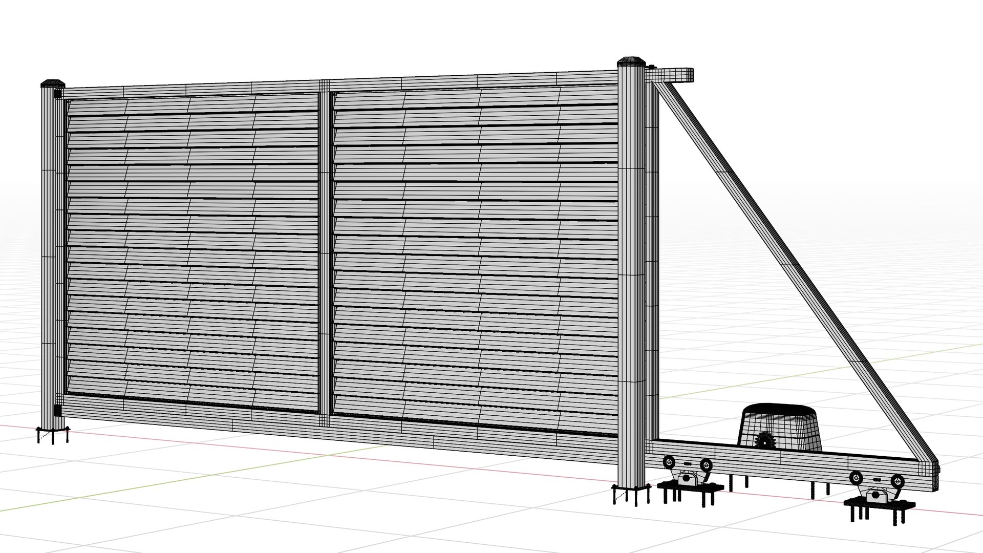 Electric Sliding Gate - Model 1 3D model - TurboSquid 2058817